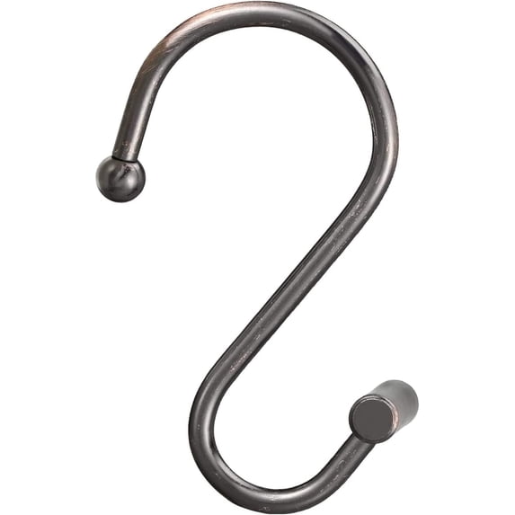 FUGee-Shower Curtain Hooks,Set of 12 Rust Resistant Metal Shower ...