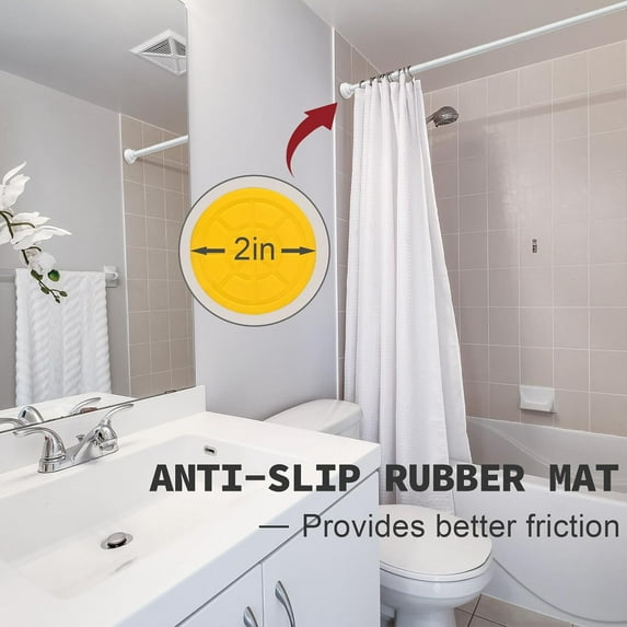 FUGee-Shower Curtain Rod Adjustable 43-66 inch, 1"Diameter Spring ...