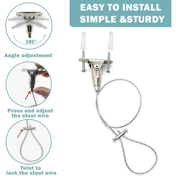 FUGee-Shower Rod Ceiling Support Bracket 2-Pack – Anti-Sagging 304 ...
