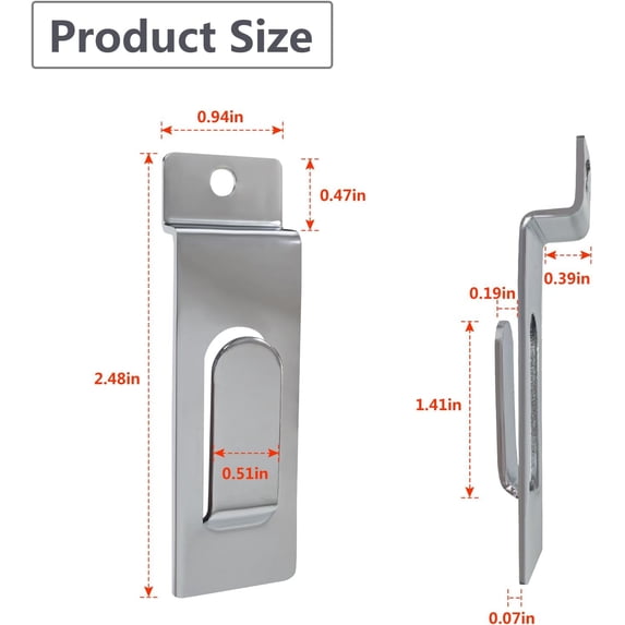 FUGee-Slatwall Utility Hooks, 10pcs Metal Notch Picture Display Hooks ...