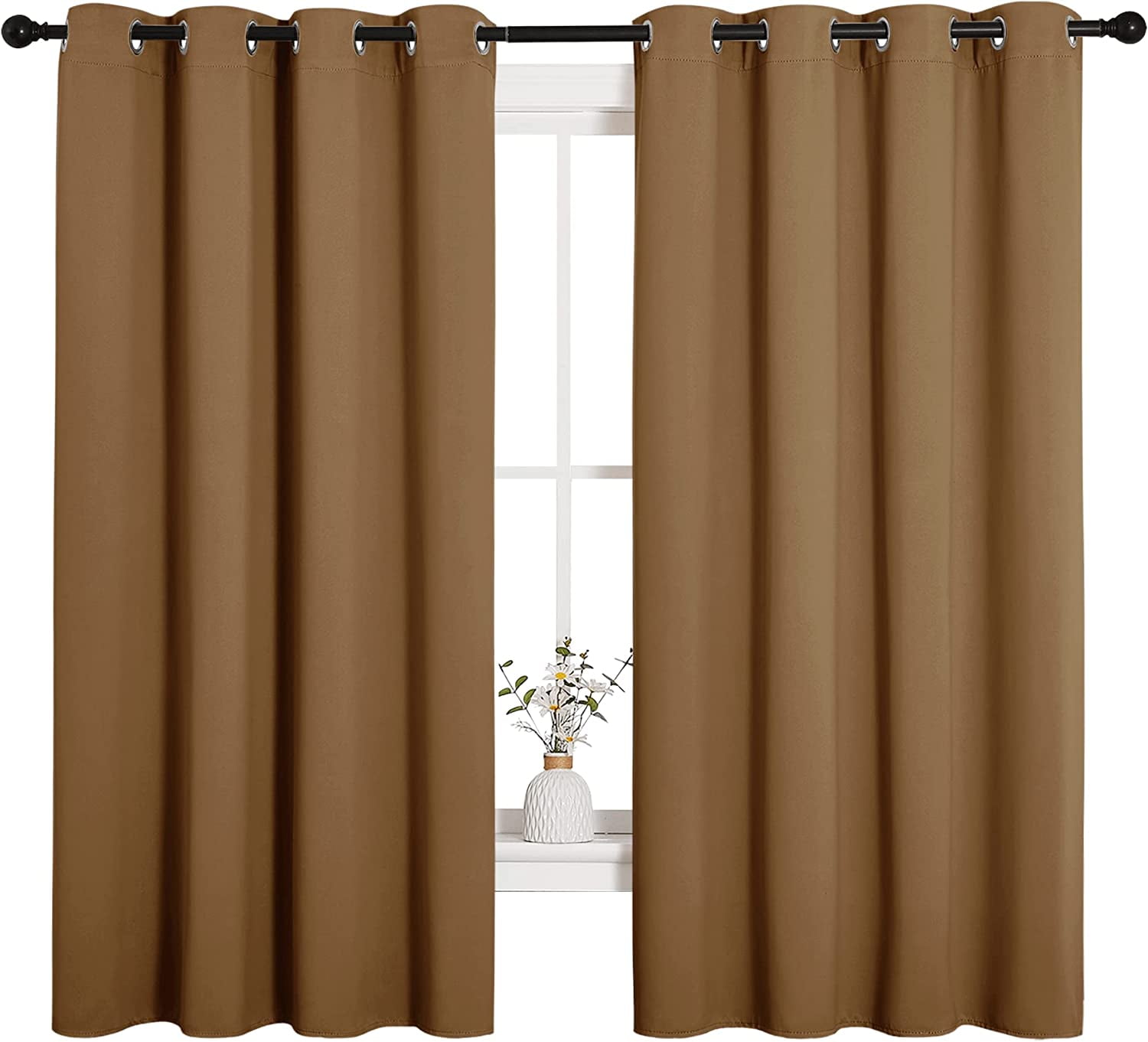 FUGee-Sleek Blackout Curtains 68 inches Length for Windows, Noise ...