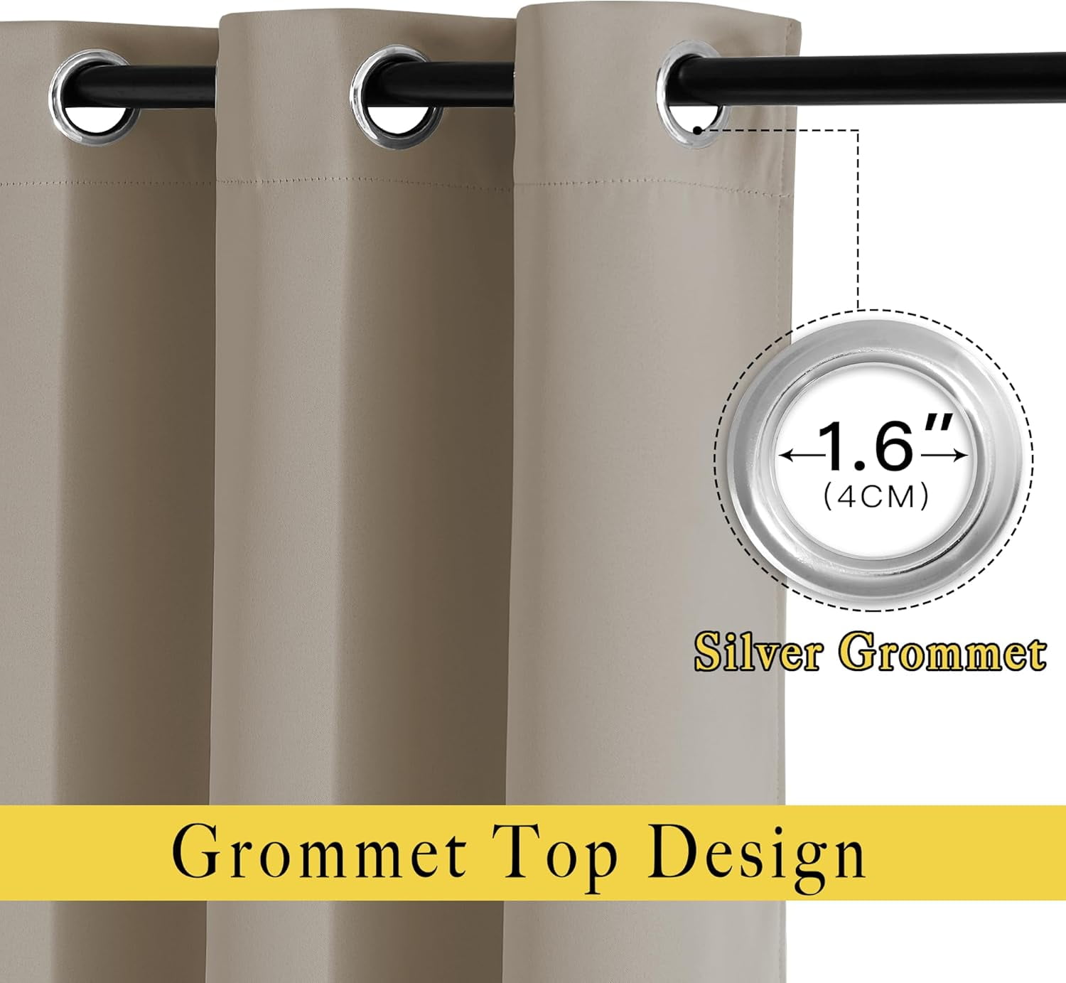 FUGee-Sleep Blackout Curtains 84 inches Length for Small Windows, Noise ...