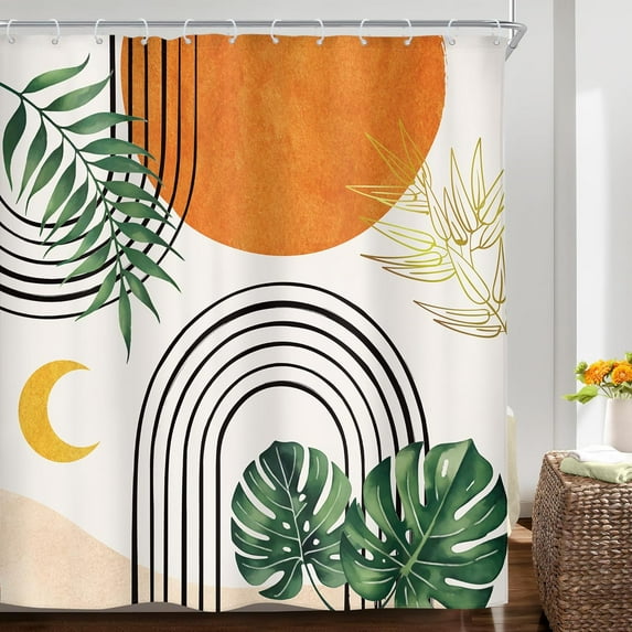 FUGee-Small Stall Bohemian Mid Century Shower Curtain Abstract Simple ...