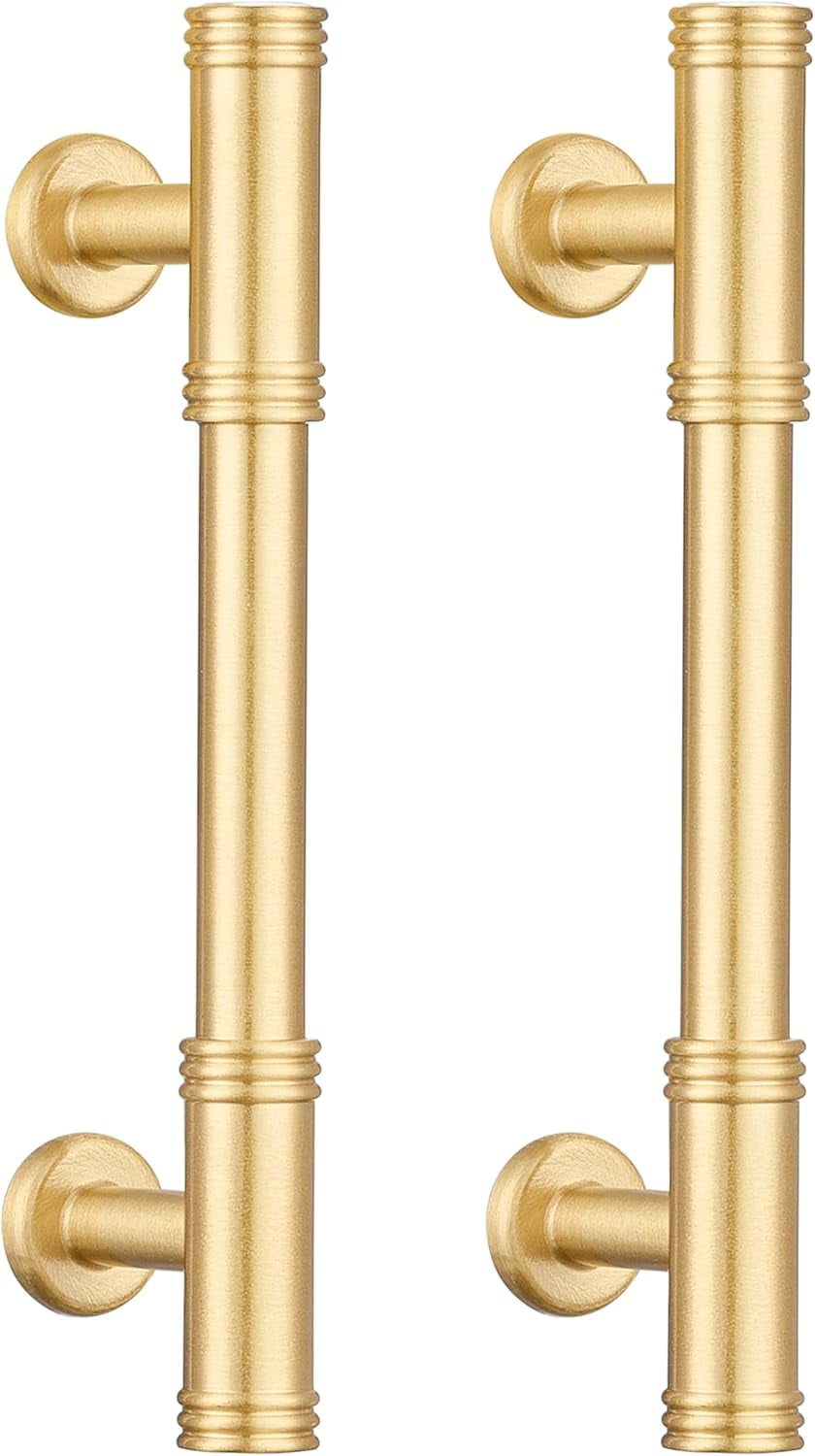 FUGee-Solid Brass Cabinet Pulls Handles, 4-Pack Gold T-Bar Modern ...