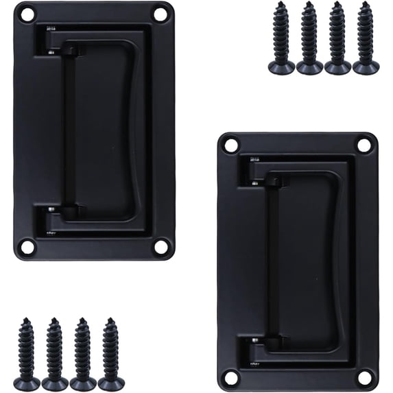 FUGee-Spring Loaded Lifting Ring Pull Handle Black Stainless Steel ...