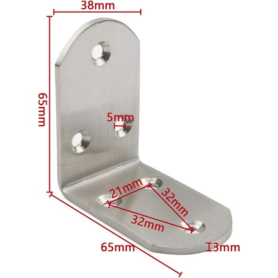 FUGee-Stainless Steel 3mm Thicker Brace Corner Steel Joint Right Angle ...