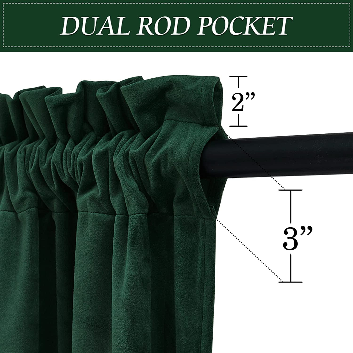 FUGee-Super Luxury Velvet Curtains with Rod Pocket Design, Privacy ...