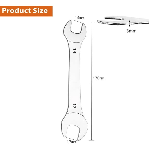 FUGee-Super-Thin Open End Wrench, 3mm Ultra Thin Open End Wrenches 14 x ...