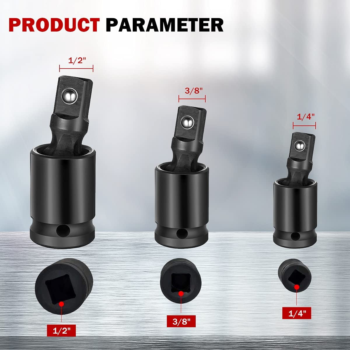 FUGee-Swivel Joint Socket Converter Set Impact Drive Tools, Impact ...