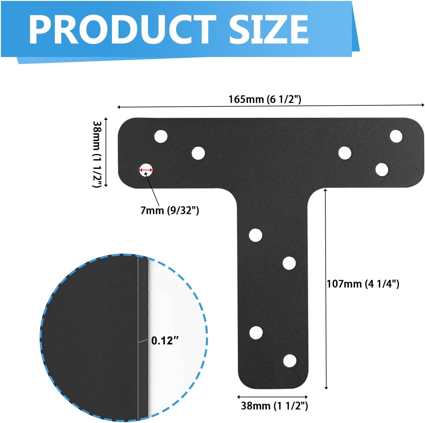 FUGee-T Post Bracket 6Pcs,Mending Plate Flat Straight Steel Repair ...