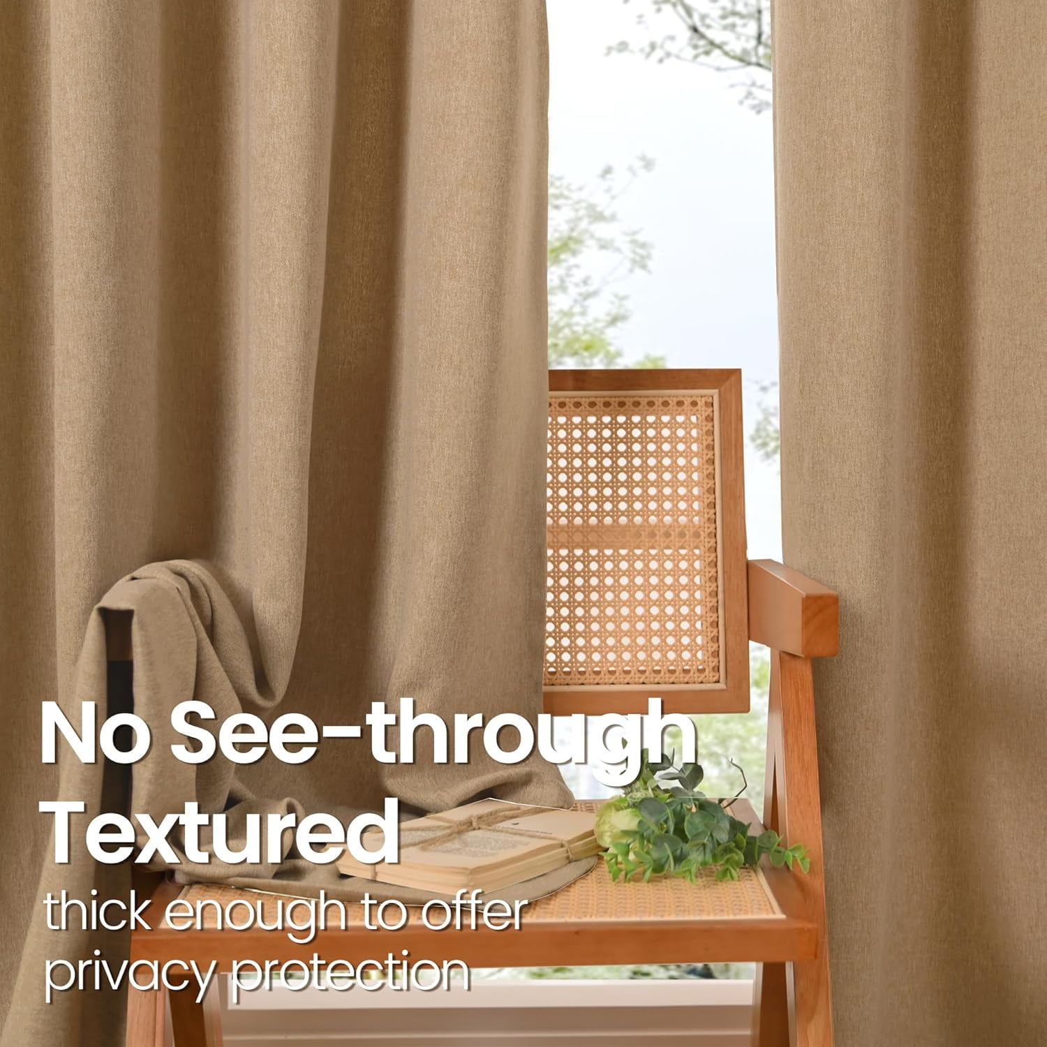 FUGee-Thick Linen Curtains for Living Room 84 Inch Length 2 Panels ...