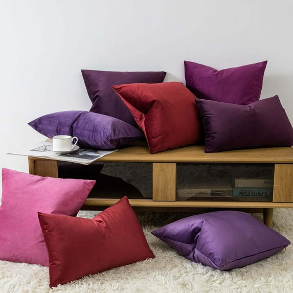 FUGee-Throw Pillow Covers 20x20 inch Set of 2 Decorative Velvet Pillow ...
