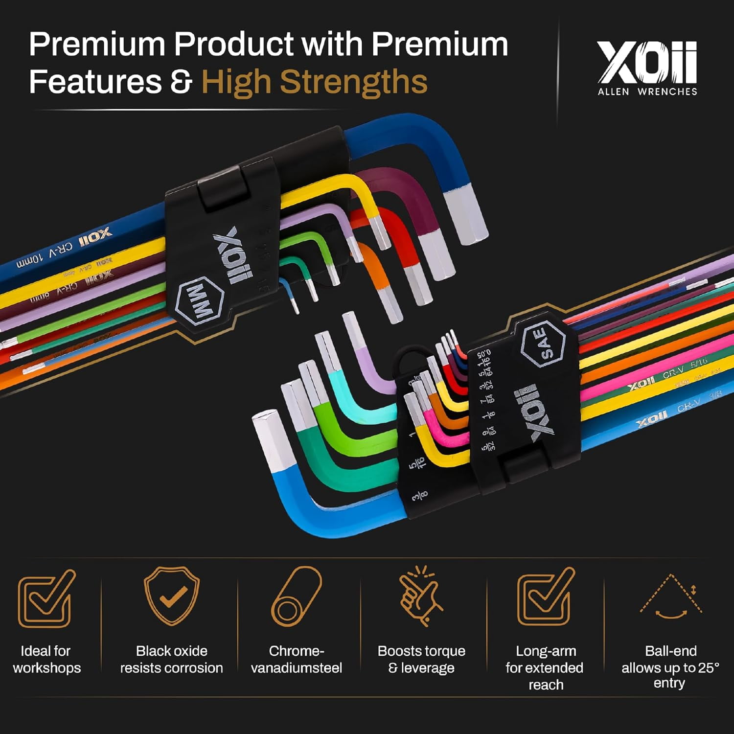 FUGee-Upgraded allen wrenches Sets 22PCS (Metric & SAE) – Extra Long ...