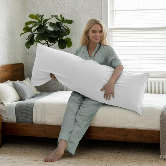 FUGee-White Pillow Cases Standard Size 2 Pack, Bamboo Rayon Cooling ...