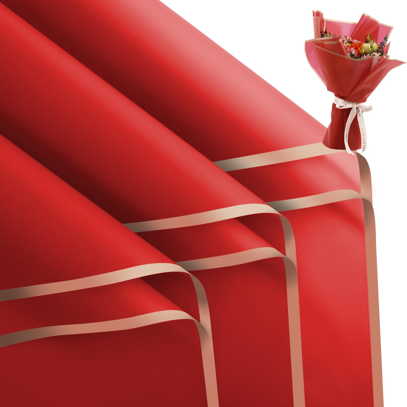 FUHITIM 20 Sheets Flower BDF32 Wrapping Paper - Waterproof Floral ...