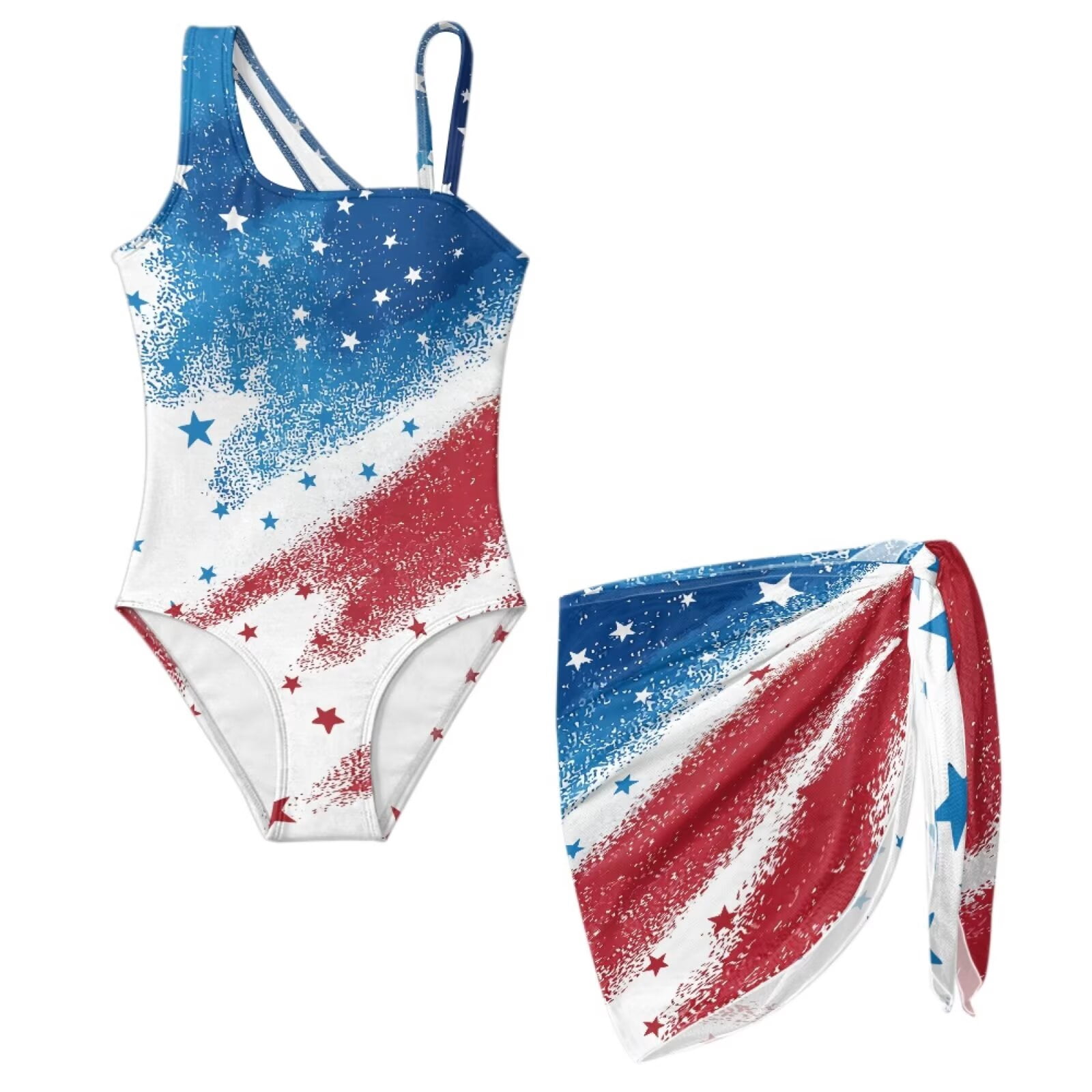 FUIALDOLG 250th America Anniversary US Flag Swimwear for Girl One ...
