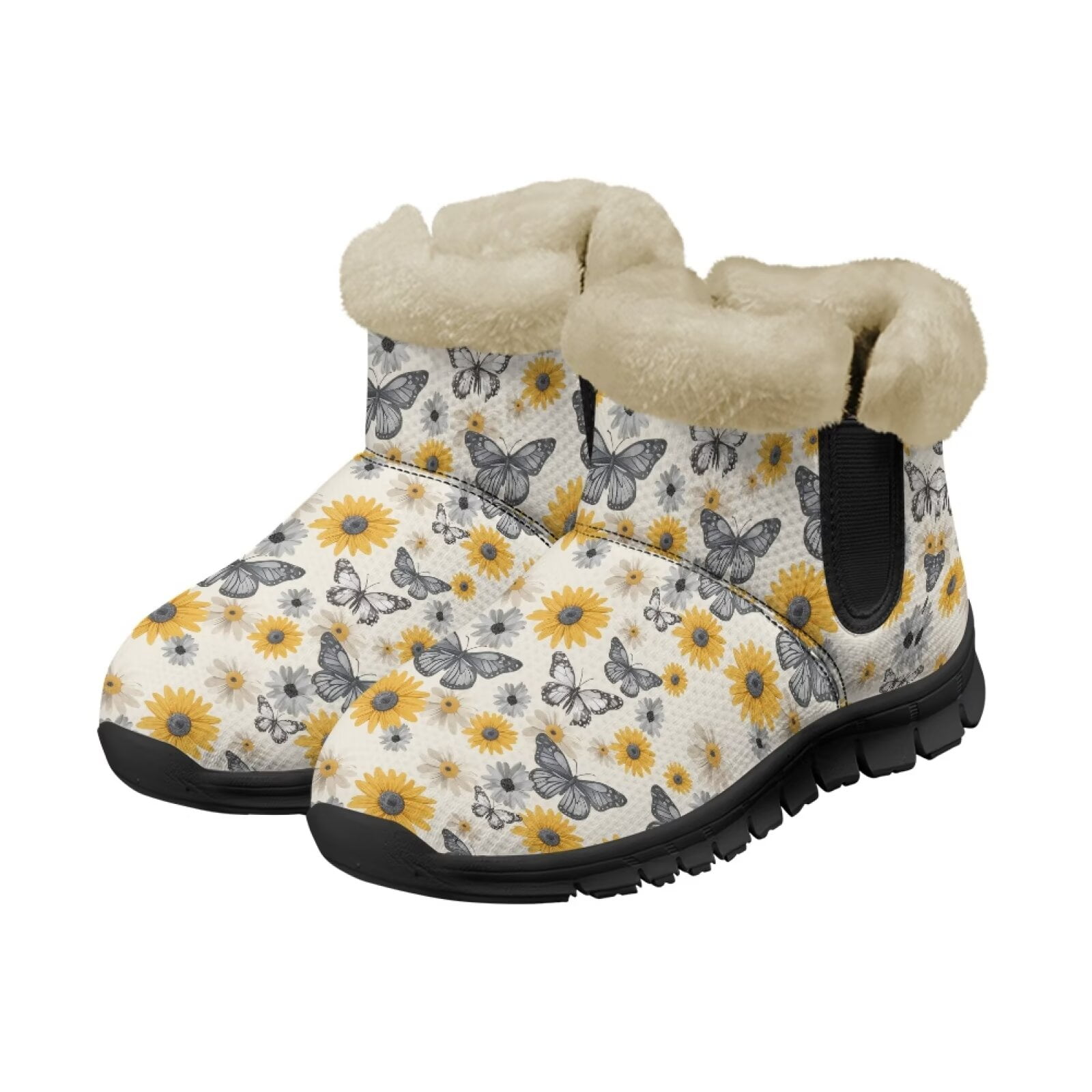 FUIALDOLG Ankle Winter Mini Boots for Women Cute Snow Riding Boots Slip ...