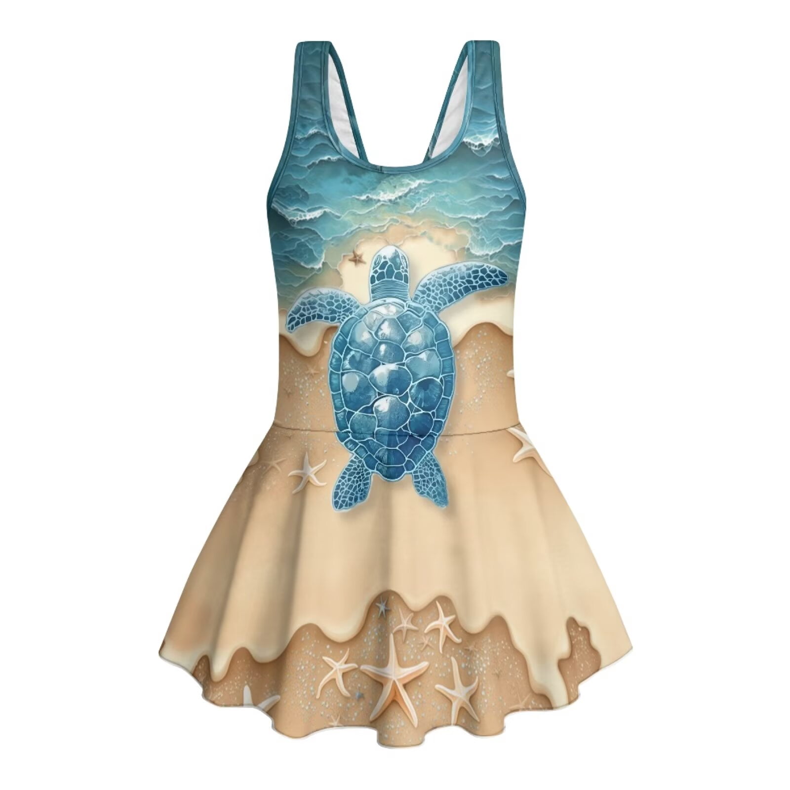 FUIALDOLG Beach Sea Turtles Swimsuit for Girls One-piece Bathing Suit ...