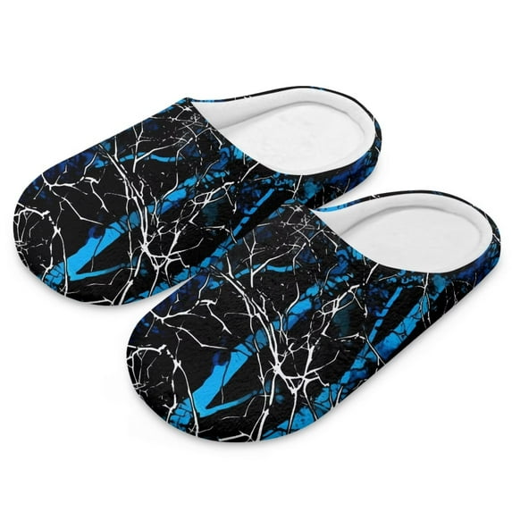 FUIALDOLG Blue Hunting Camo Print Indoor House Slipper for Woman Closed ...