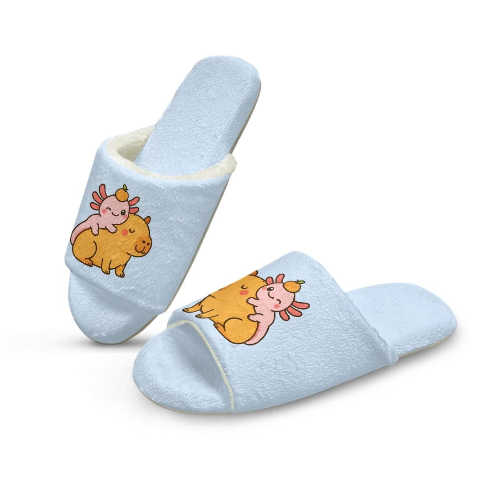 FUIALDOLG Capybara&Axolotl Print House Slippers for Women Lightweight ...