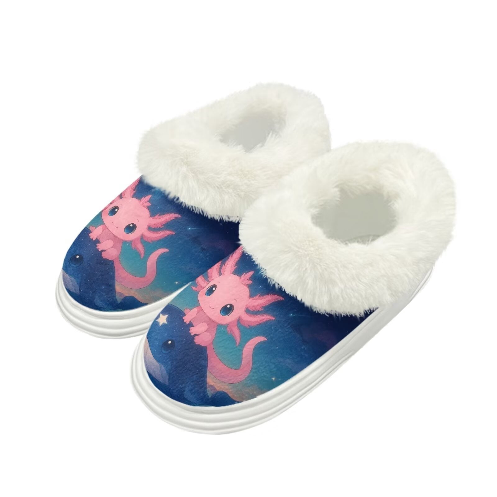 FUIALDOLG Cartoon Axolotl Whale Print Slippers for Women Indoor Non ...
