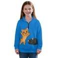FUIALDOLG Cartoon Cat Hoodies for Girl Quarter Zip Pullover Sweatshirts ...