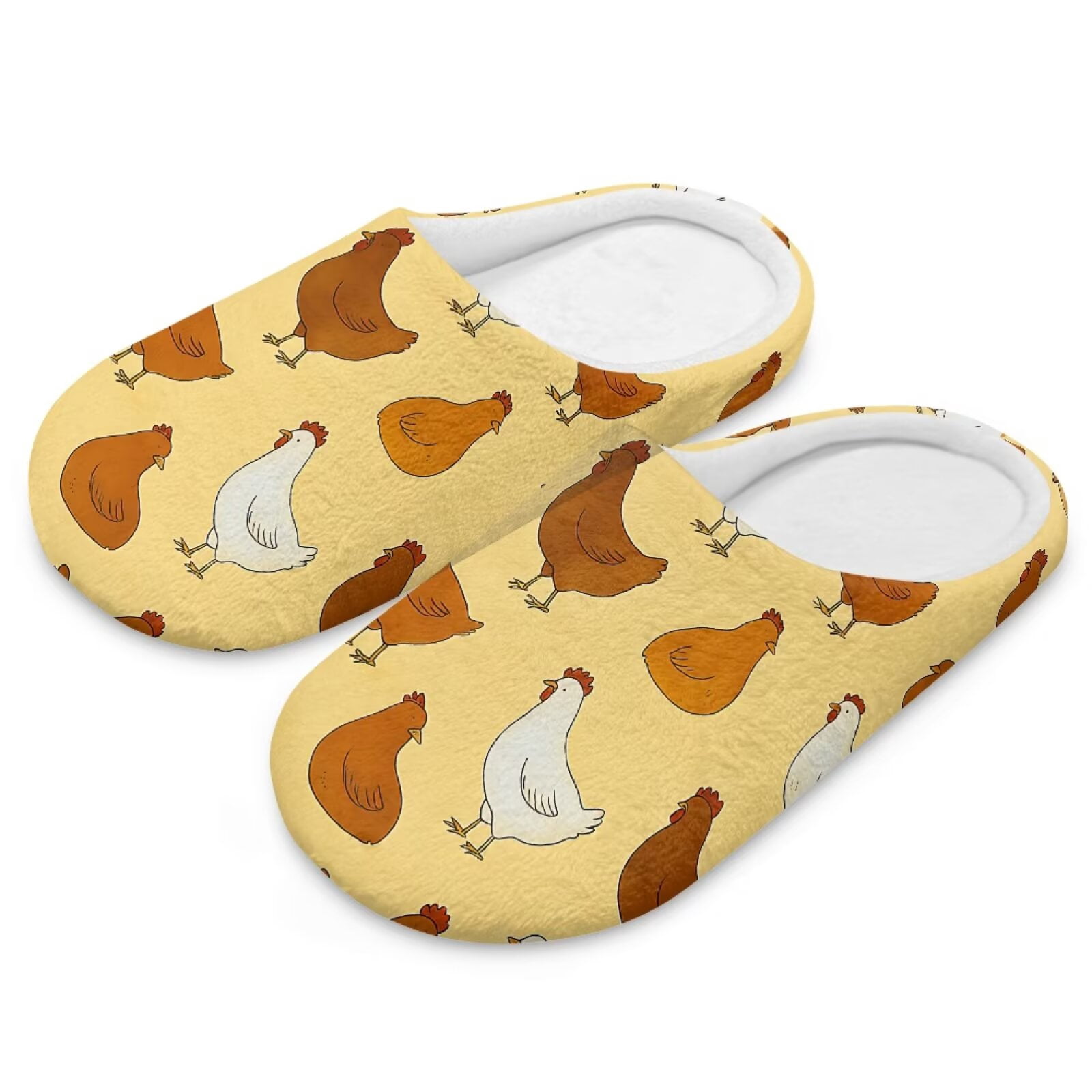 FUIALDOLG Cute Chicken Rooster Print House Slippers for Woman Closed ...