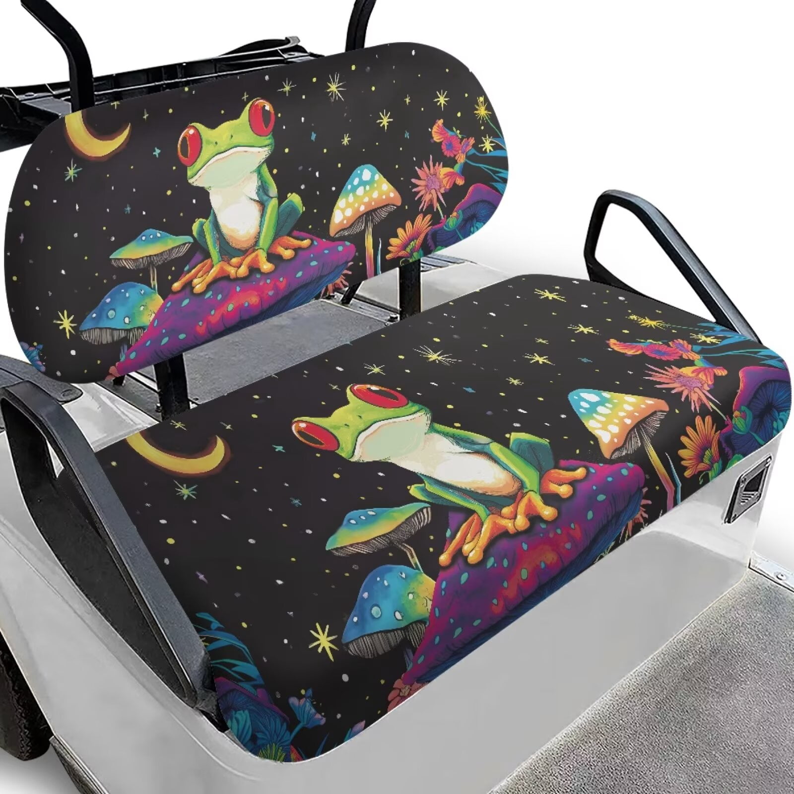 FUIALDOLG Cute Frog Print Golf Cart Seat Covers and Backrest Cover ...