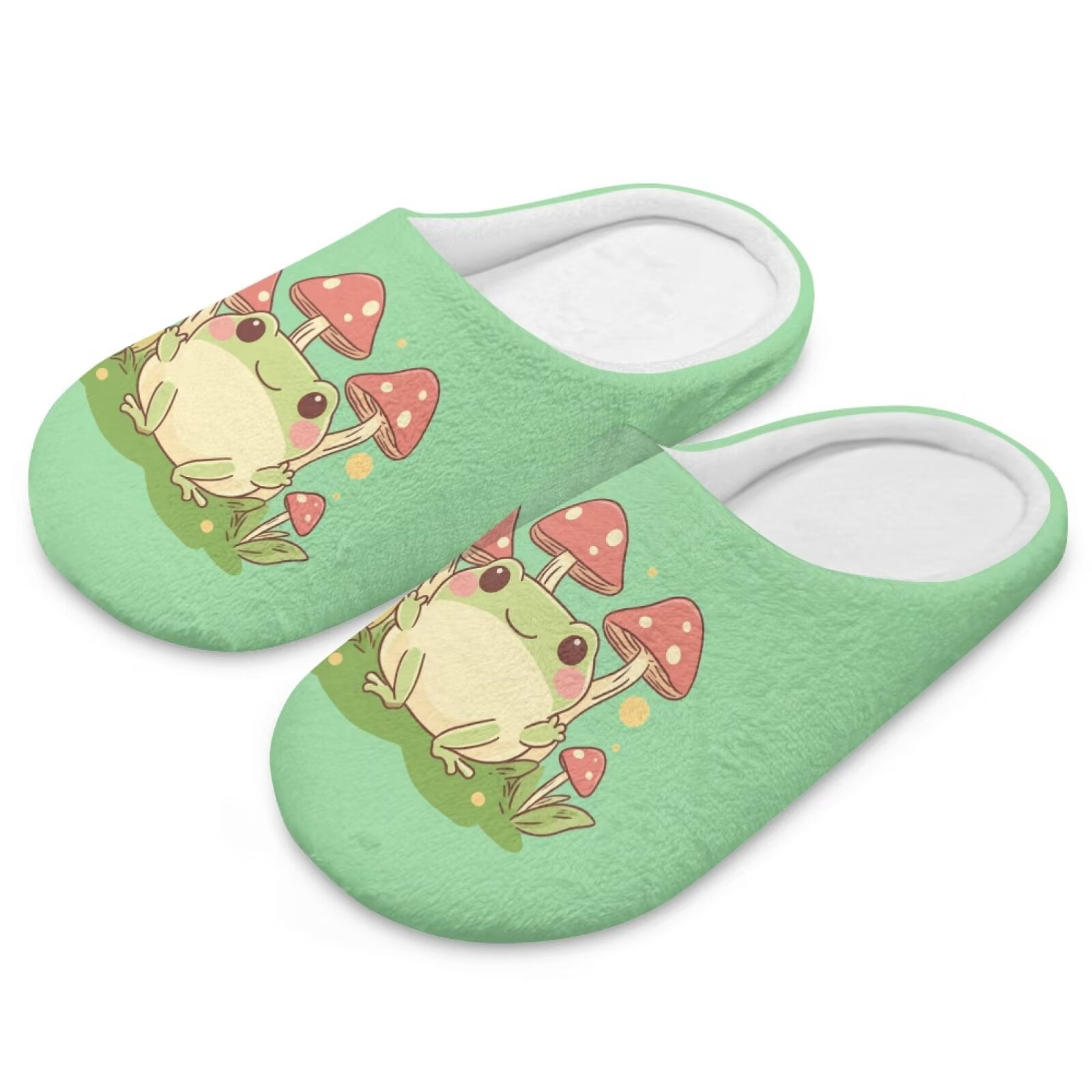 FUIALDOLG Cute Frog Print House Slippers for Woman Lightweight Indoor ...