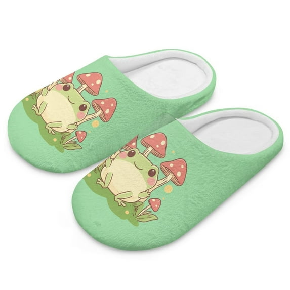 FUIALDOLG Cute Frog Print House Slippers for Woman Lightweight Indoor ...