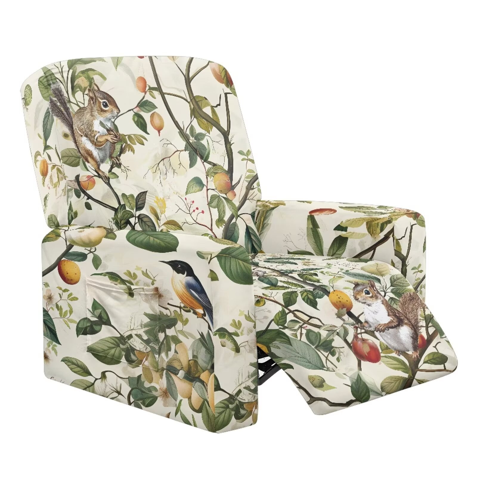 FUIALDOLG Cute Squirrel Print Recliner Chair Covers 4-Pieces Stretch ...