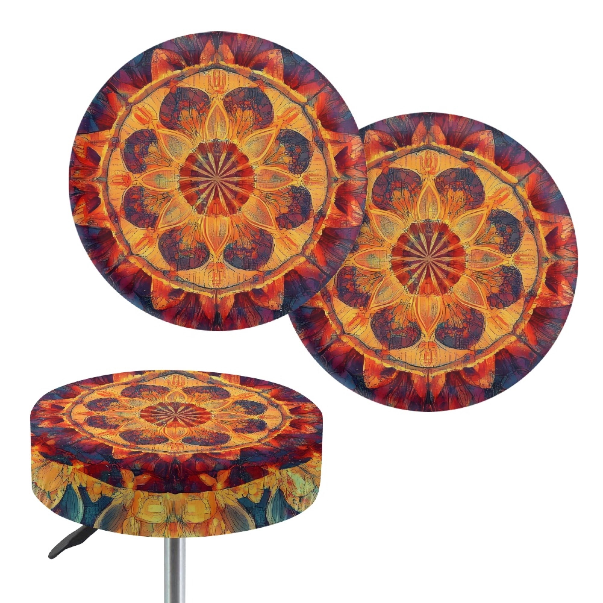 FUIALDOLG Elastic Bar Stool Chair Seat Cover, Vintage Mandala Pattern ...