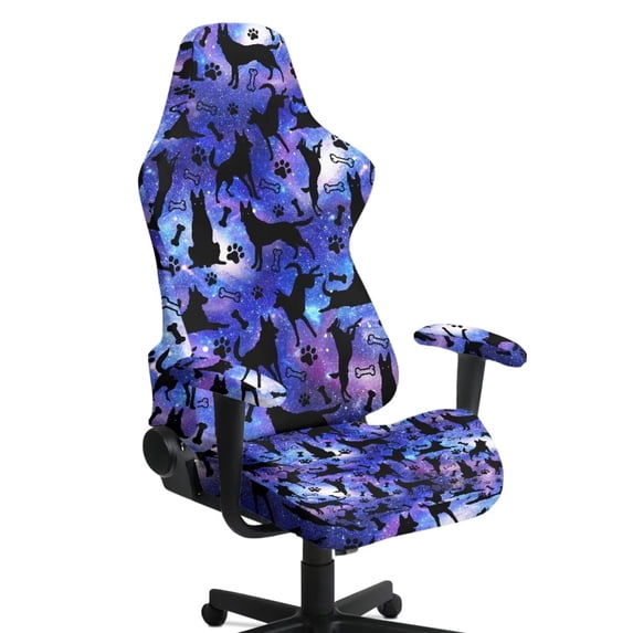 FUIALDOLG Galaxy Leopard Cat Office Chair Seat Covers 4 Pieces Cheetah ...