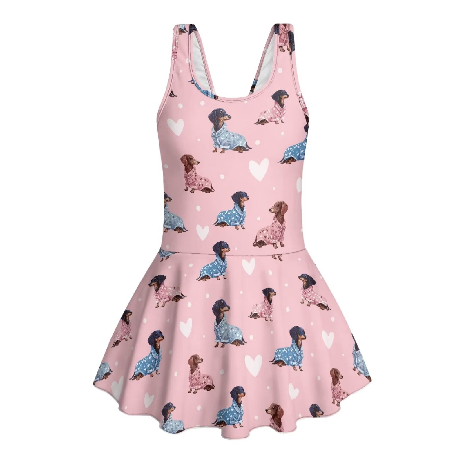 FUIALDOLG Girl's One Piece Swimwear Love Dachshund Dog Swimwear for ...