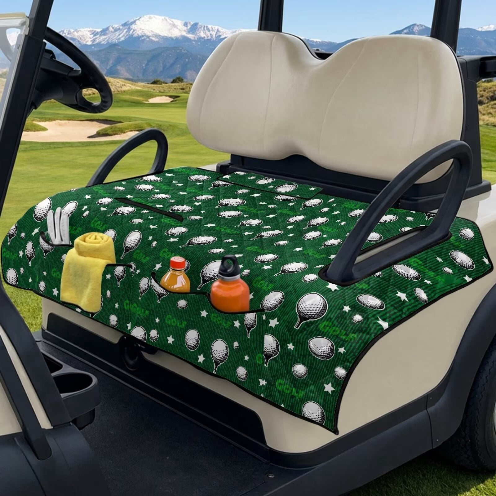 FUIALDOLG Golf Ball Print Golf Cart Seat Replacement Cover Soft Comfort ...