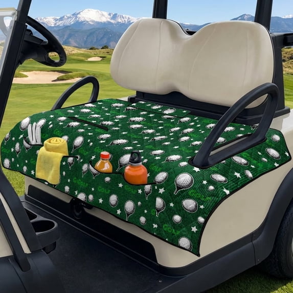 FUIALDOLG Golf Ball Print Golf Cart Seat Replacement Cover Soft Comfort ...
