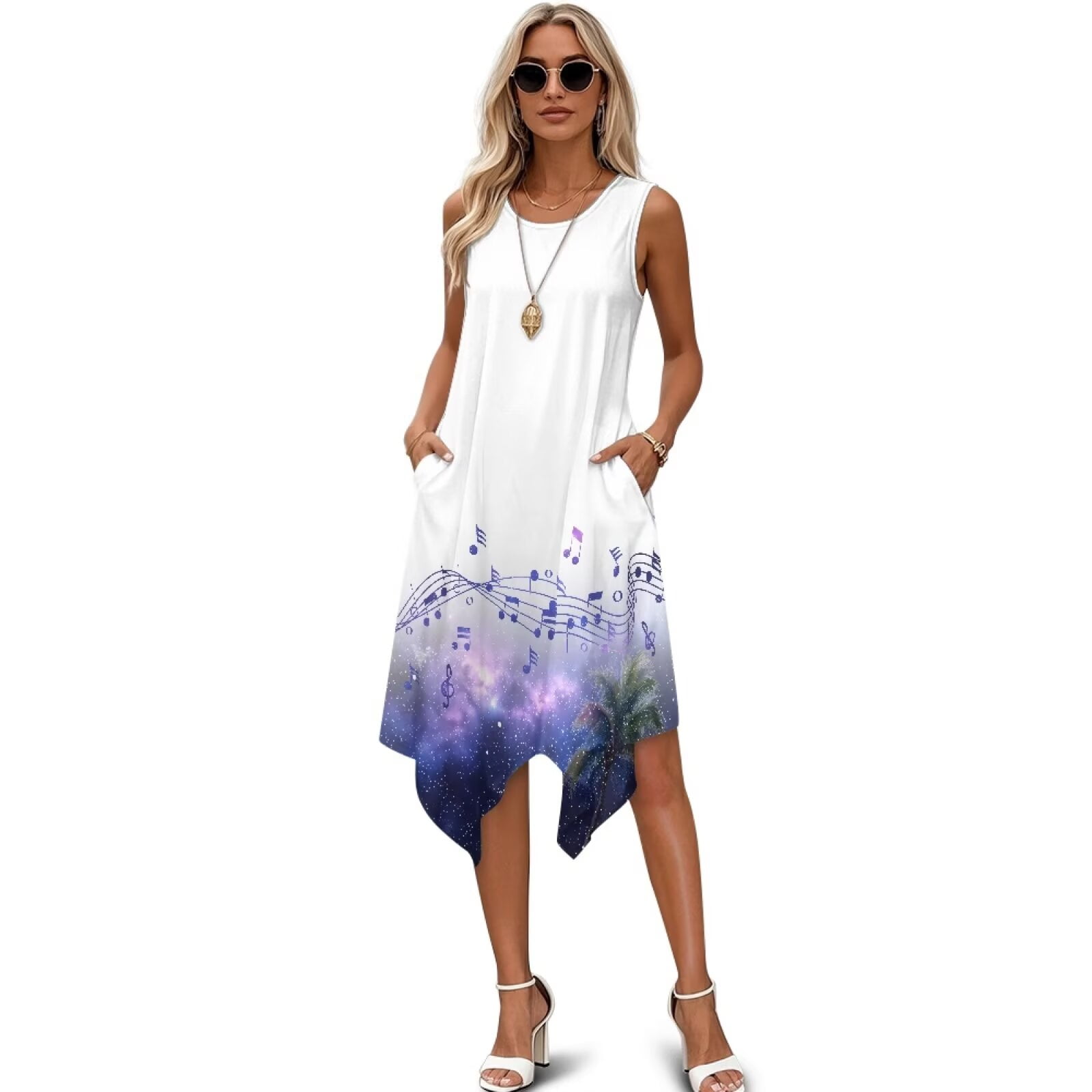 FUIALDOLG Hawaiian Style Dress for Women Tropical Palm Tree Dresses ...