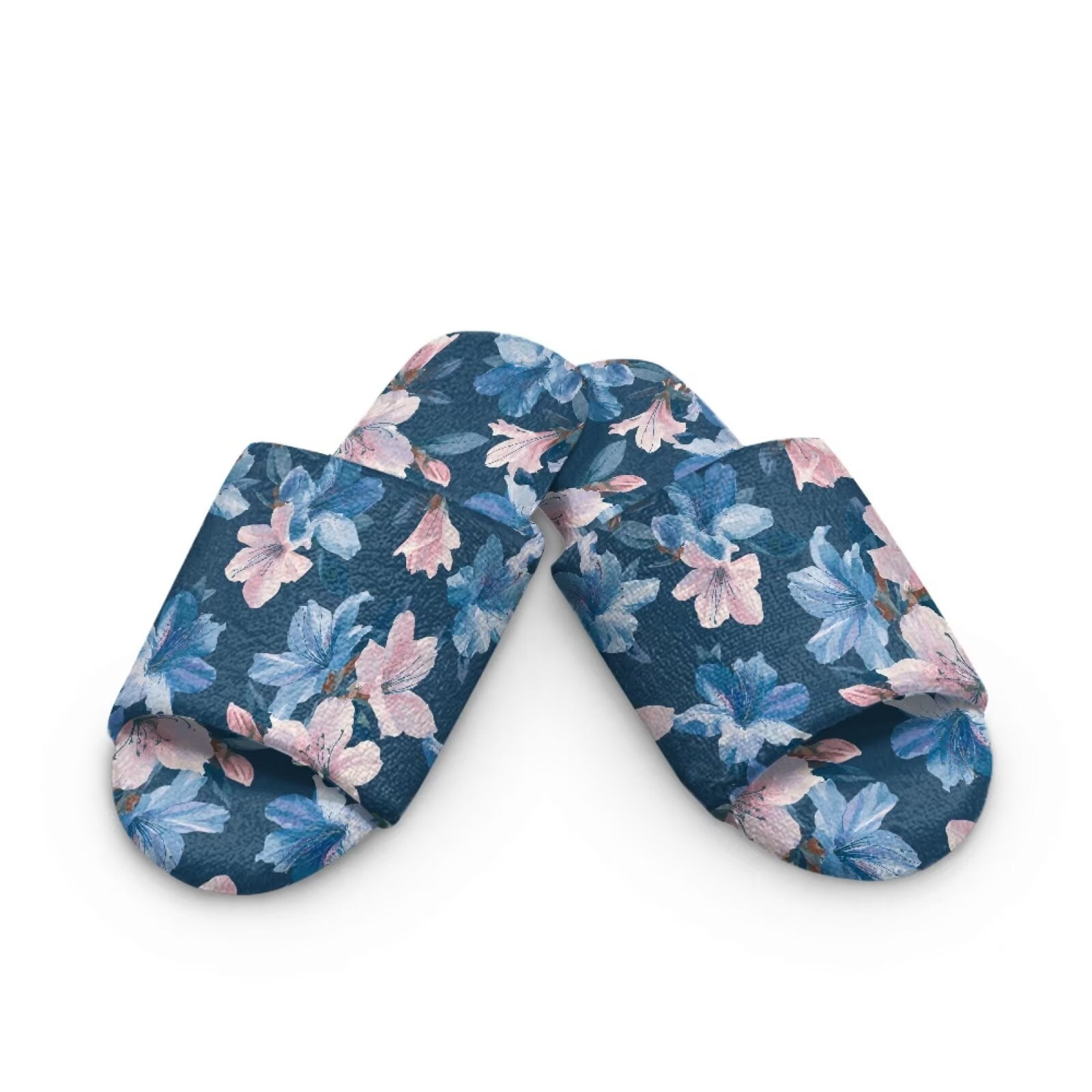 FUIALDOLG Hibiscus Flower Print Indoor House Slipper for Women Open Toe ...