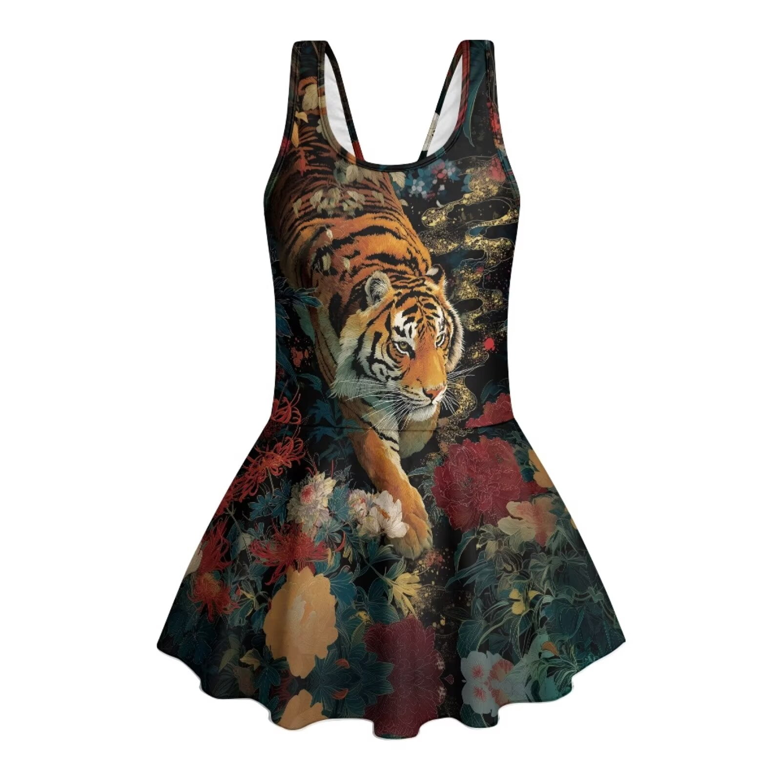 FUIALDOLG Kids One Piece Bathing Suit Tiger Swimwear for Girl 3-13 ...
