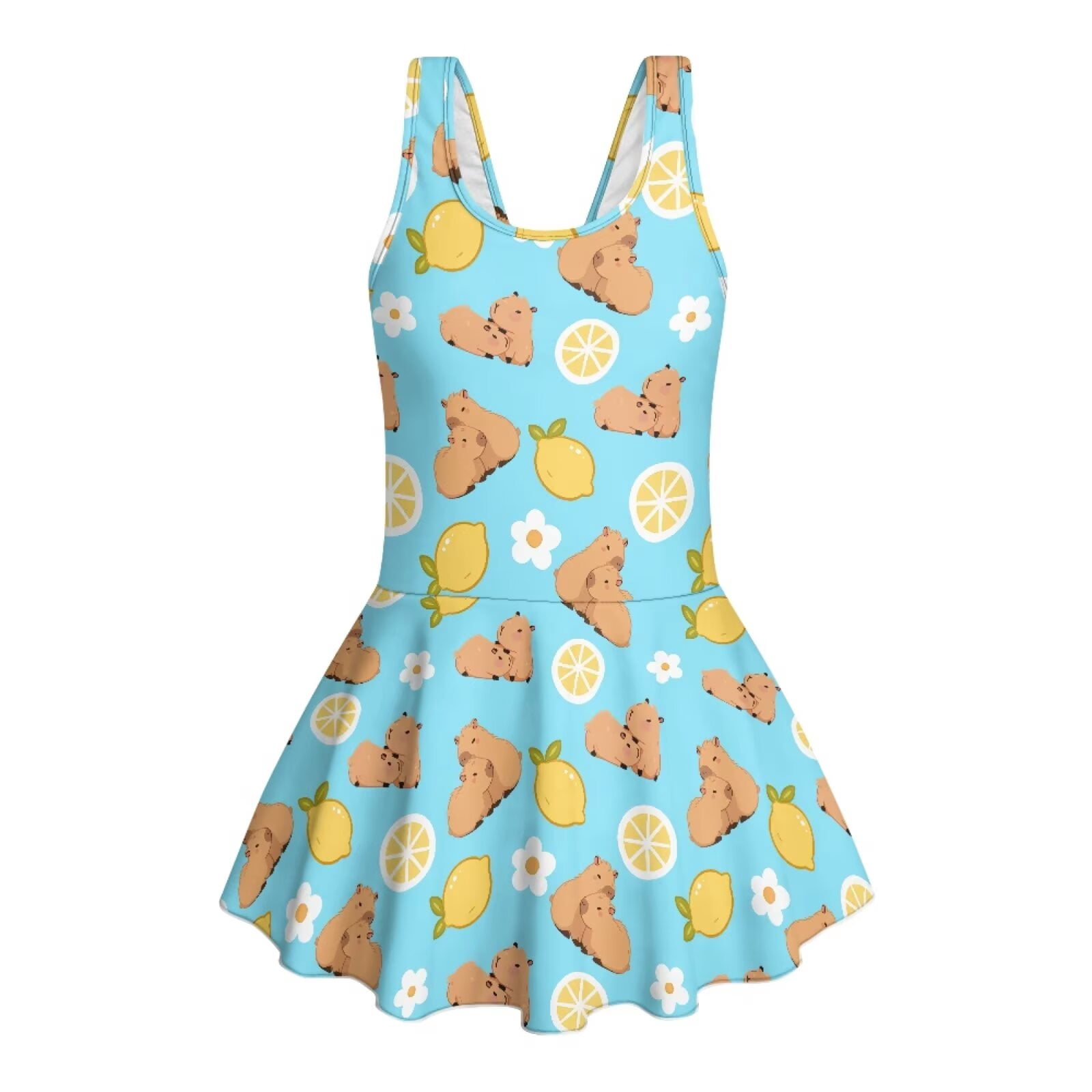 FUIALDOLG Kids One Piece Swimwear Lemon Capybara Swimsuit for Toddler ...