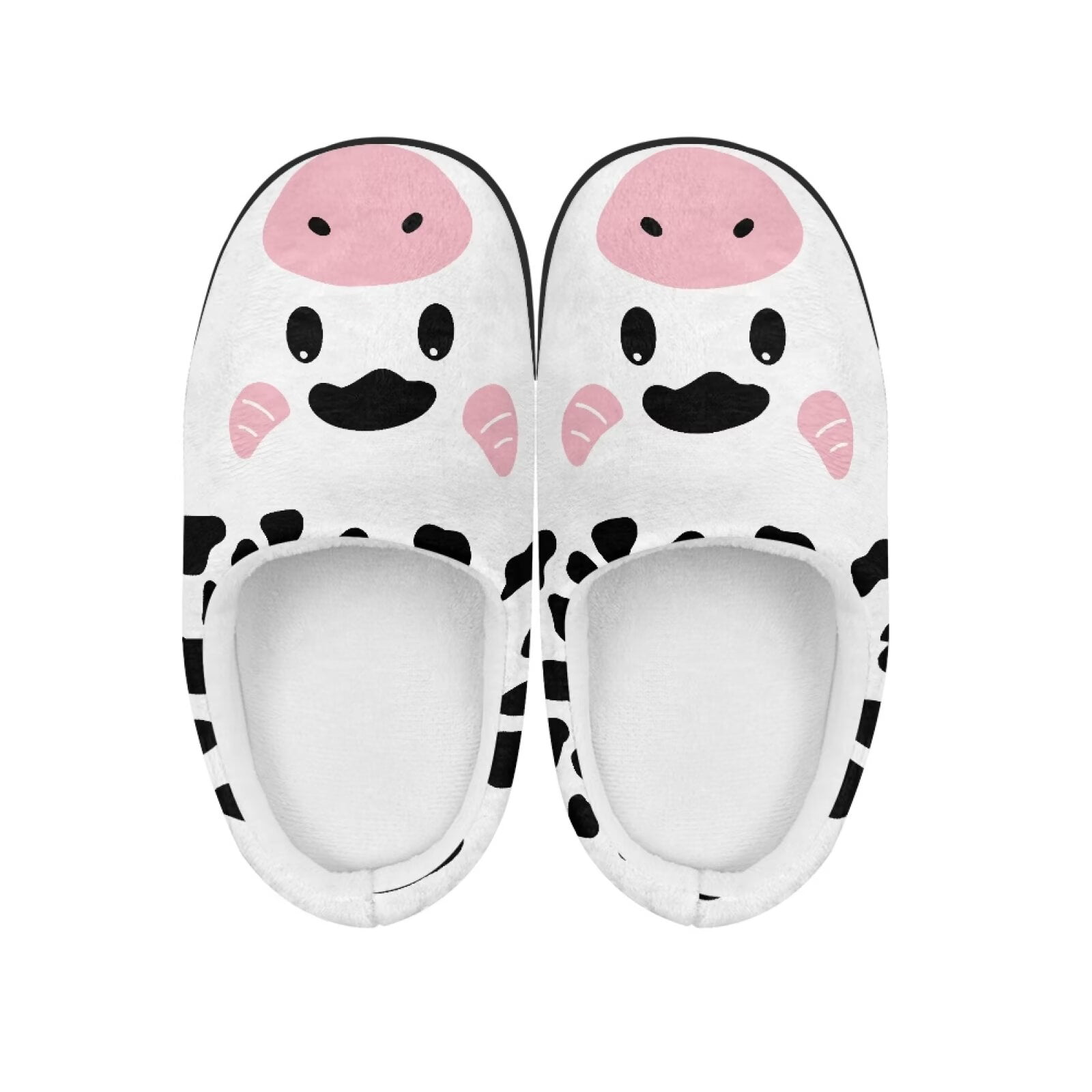 FUIALDOLG Kids Slippers Girls House Shoes Kawaii Cow Printing Bedroom ...
