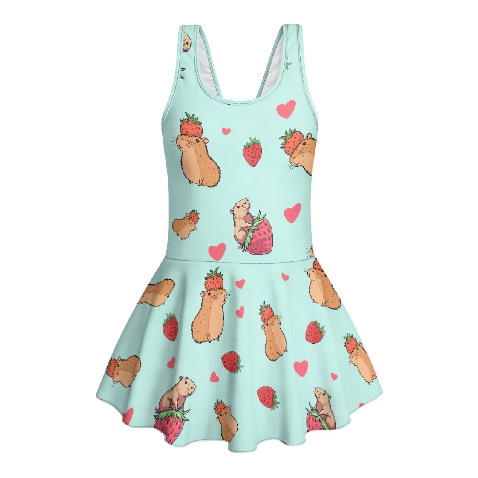 FUIALDOLG Little Girl One Pieces Swimwear Cartoon Capybara Swimsuit ...