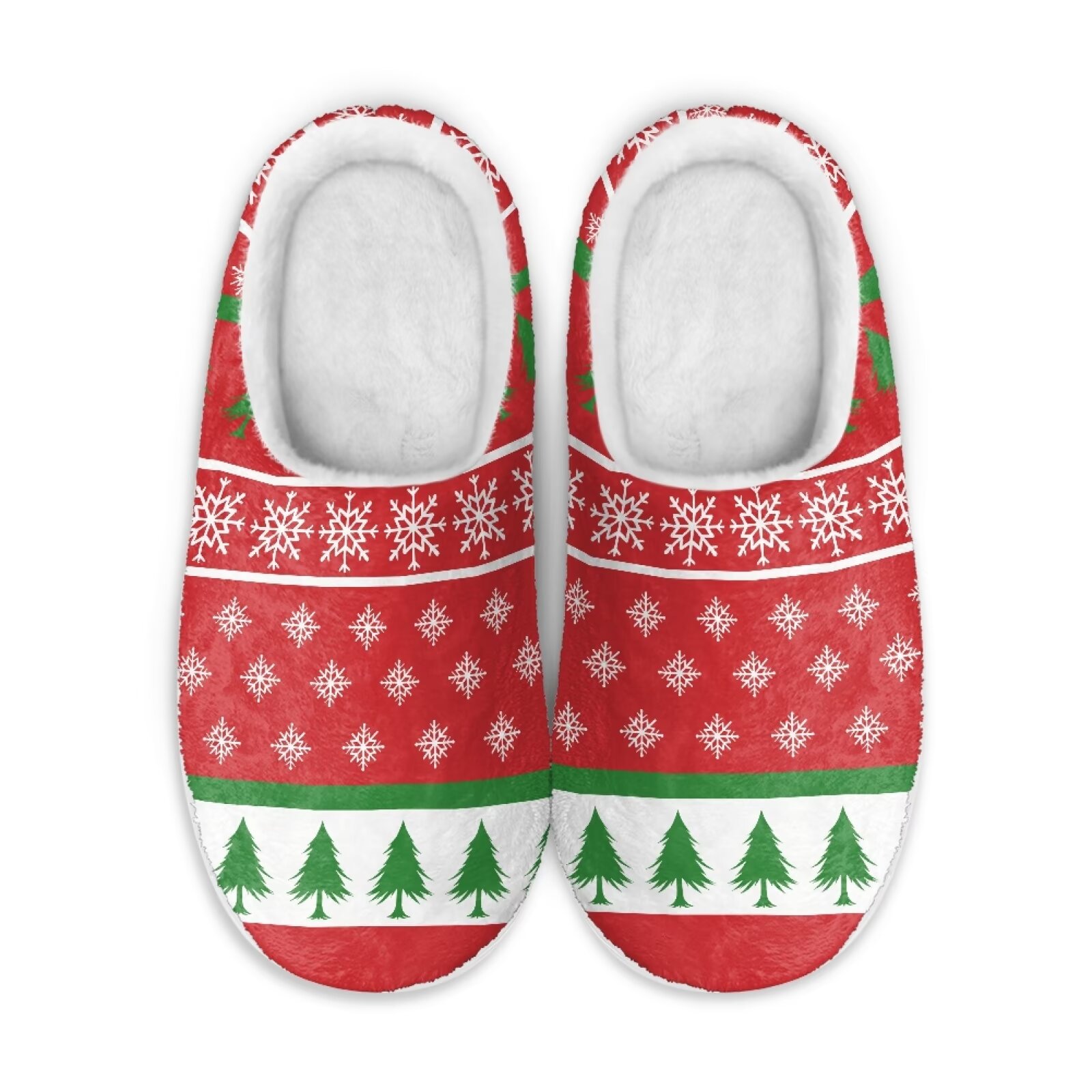 FUIALDOLG Menore Slippers for Women Warm Slip-on Santa Claus Printed ...