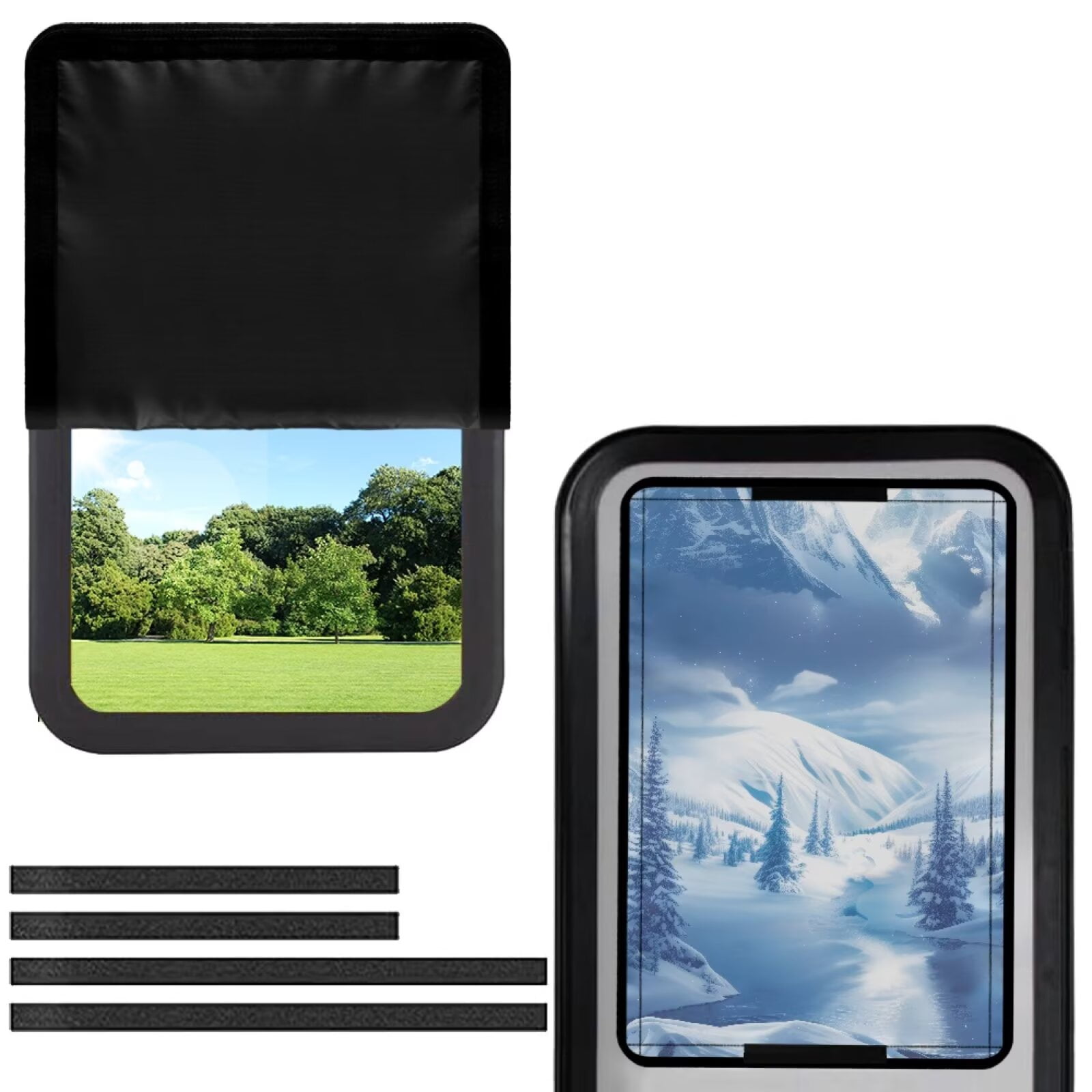 FUIALDOLG RV Door Window Shade Half-Fold Design Camper Door Window ...