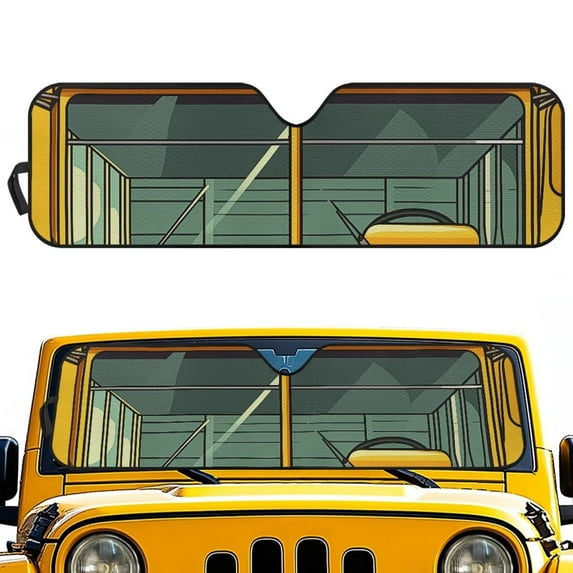 FUIALDOLG School Bus Windshield Sun Shade Sun Visor Heat Shield for ...