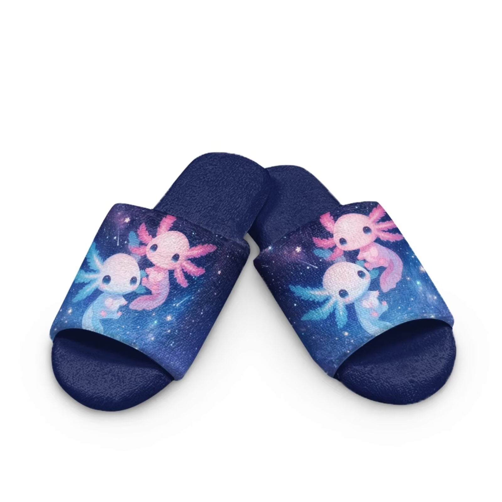 FUIALDOLG Soft House Slipper for Women Men Blue Pink Axolotl Print Open ...