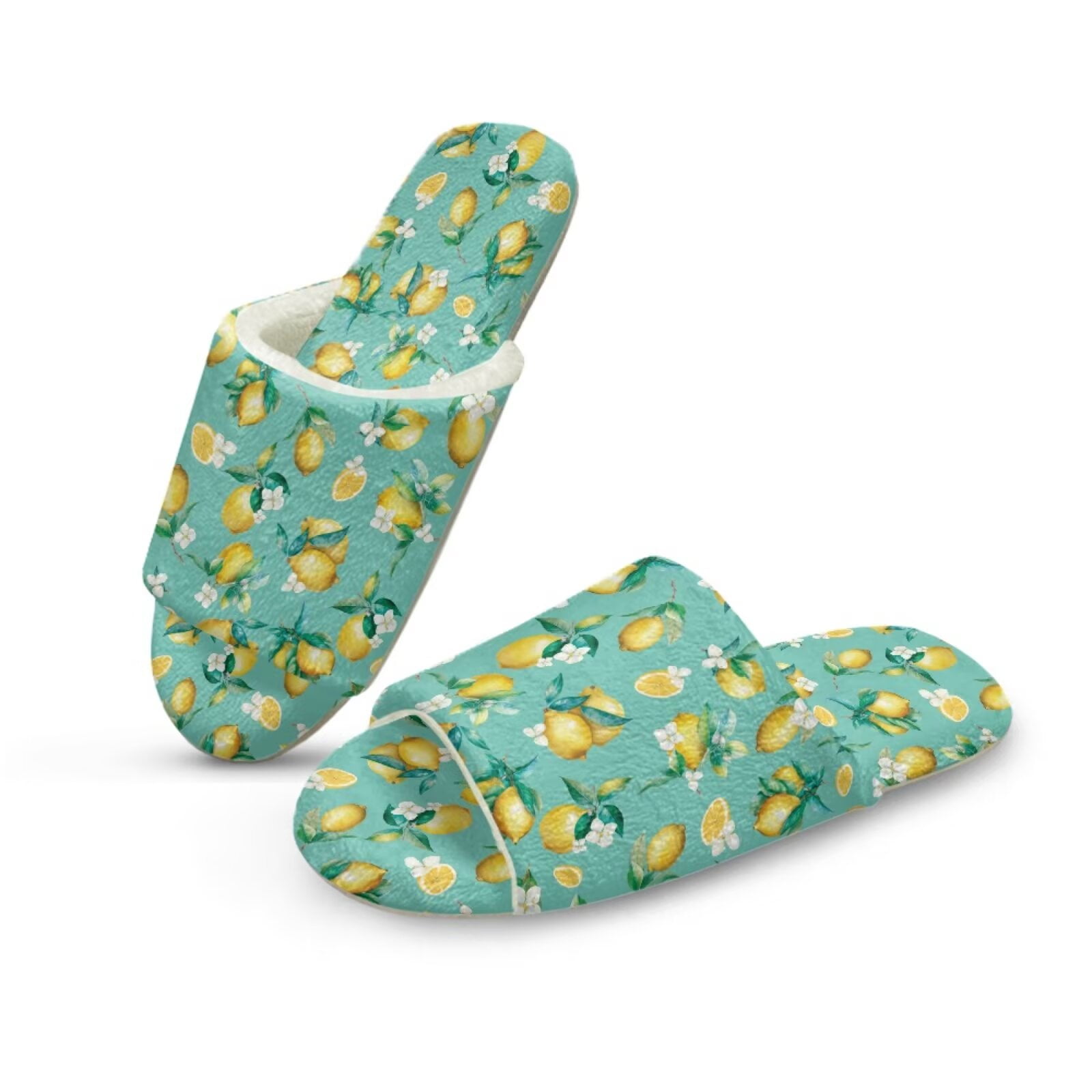 FUIALDOLG Soft Indoor Open Toe Cotton Slippers Non-slip Sole ...