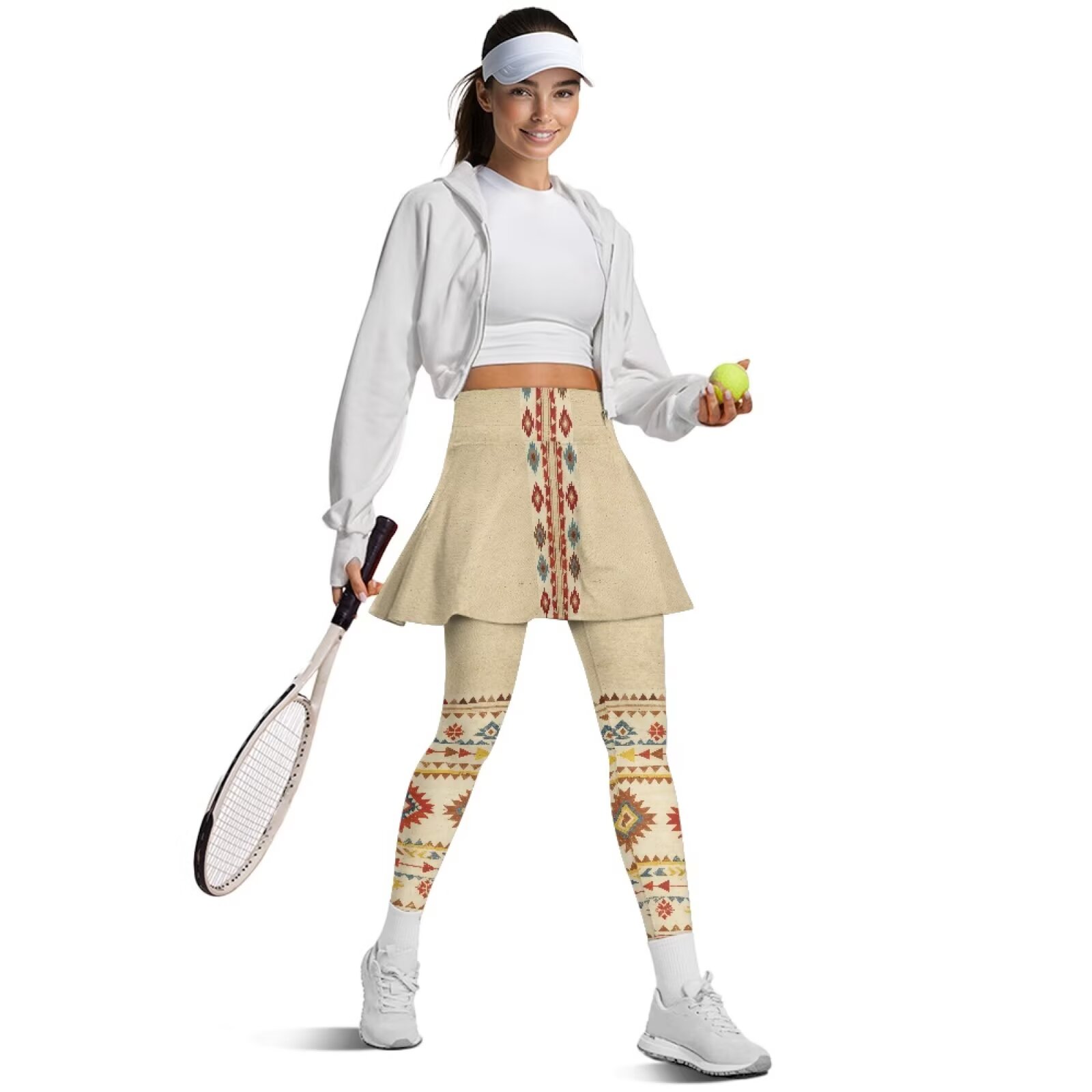 FUIALDOLG Southwestern Tribal Native Geometry Tennis Skirt with ...