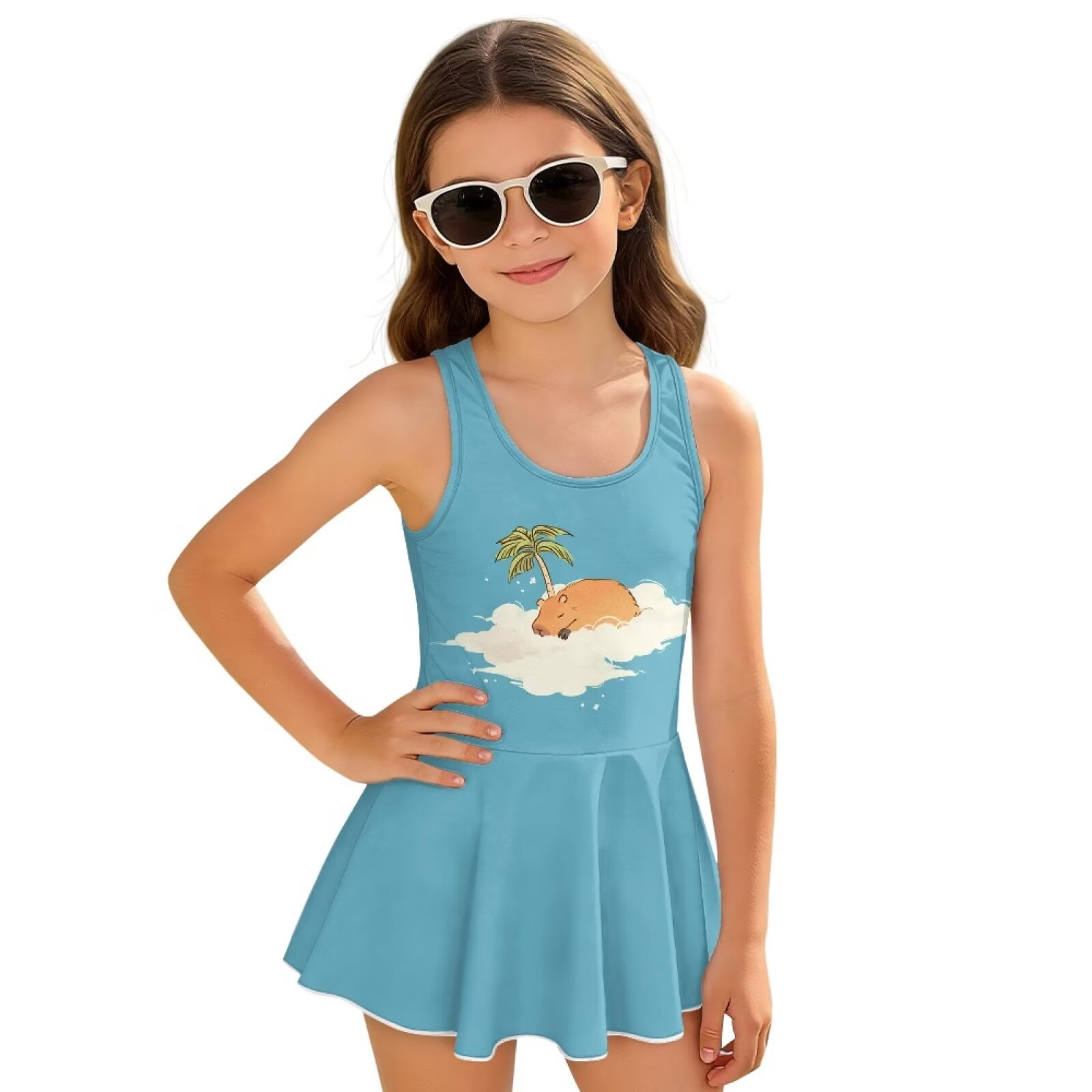 FUIALDOLG Toddler Girls Adorable Capybara Swimwear Kids One-piece ...
