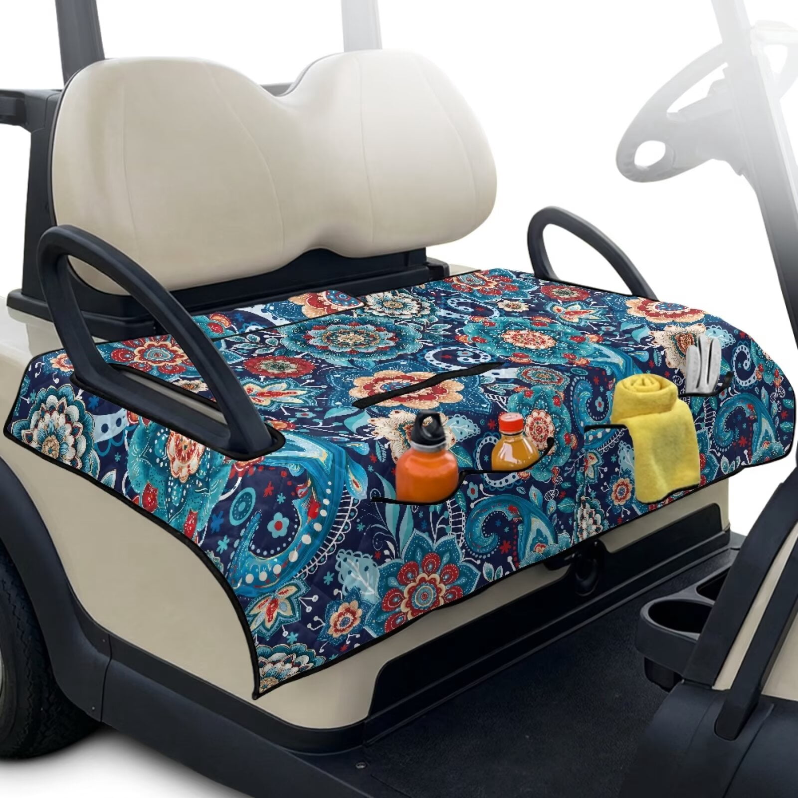 FUIALDOLG Universal Bohemian Flower Golf Cart Seat Cover 51x30Inch Golf ...